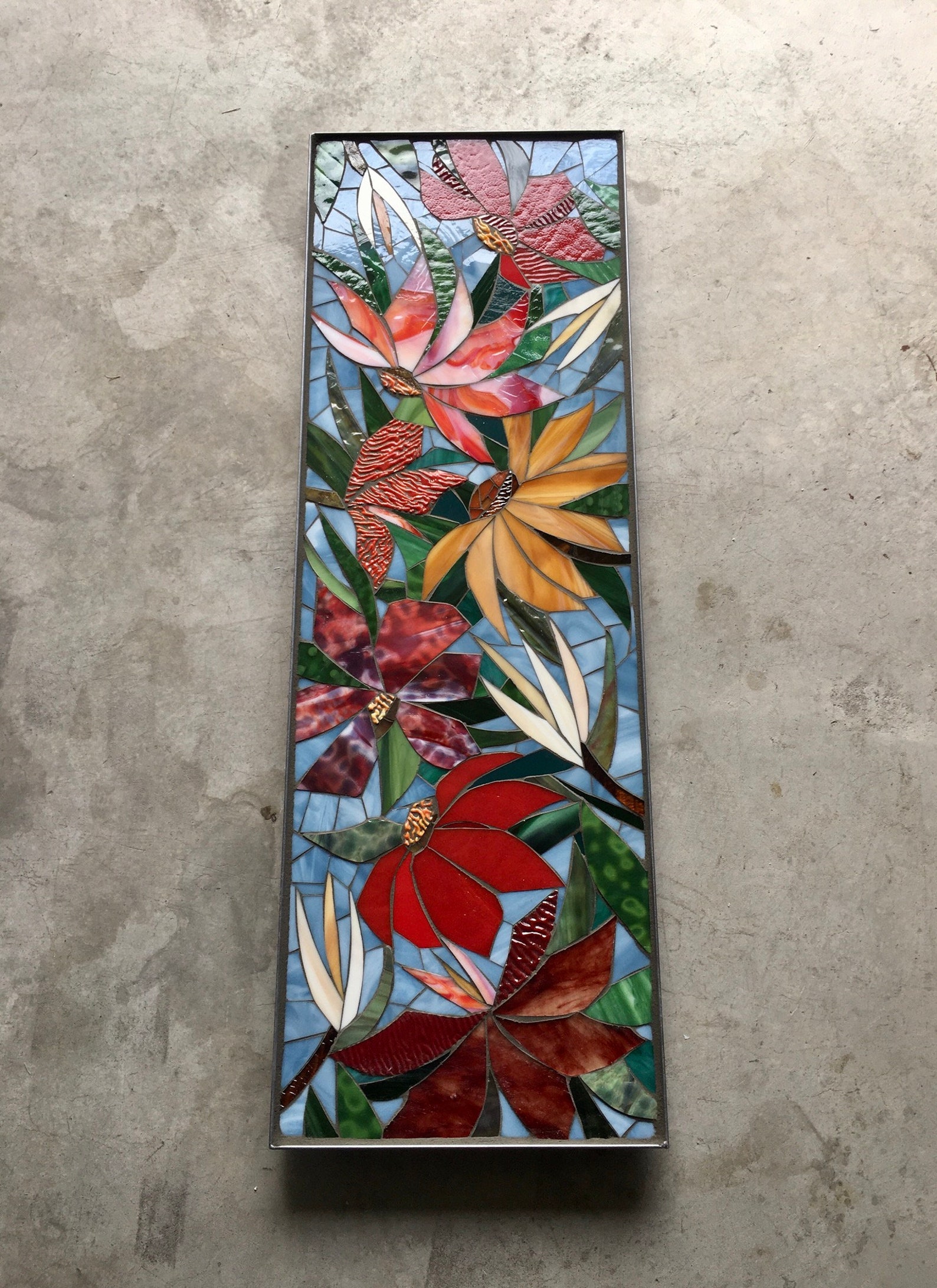 4ft FLORAL MOSAIC Panel Indoor or Outdoor Framed Wall Art - Etsy