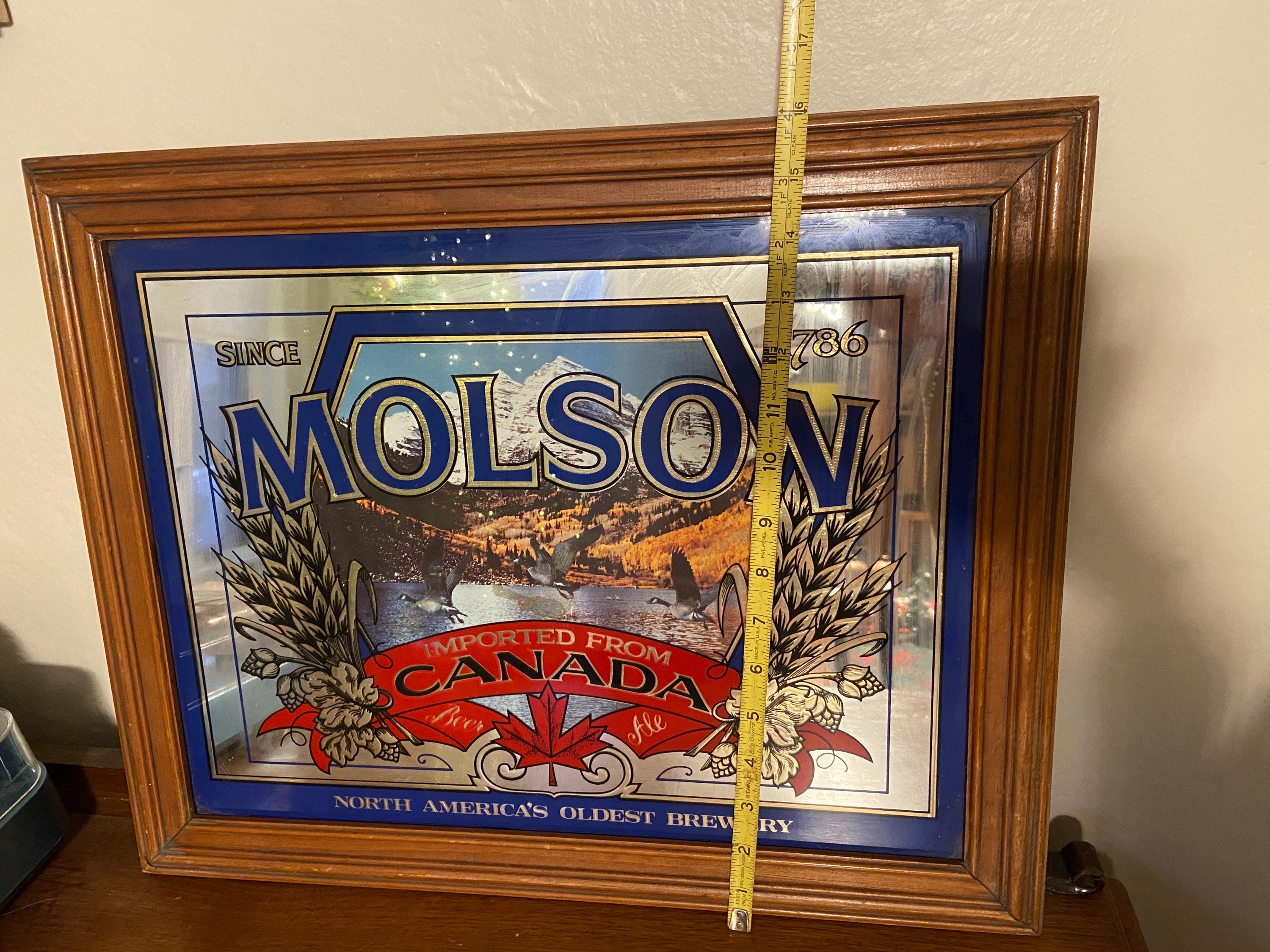 Vintage Mirror: Molson Canadian Beer Sign Mirror since 1786 North ...