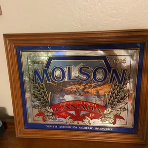 Vintage Mirror: Molson Canadian Beer Sign Mirror since 1786 North ...