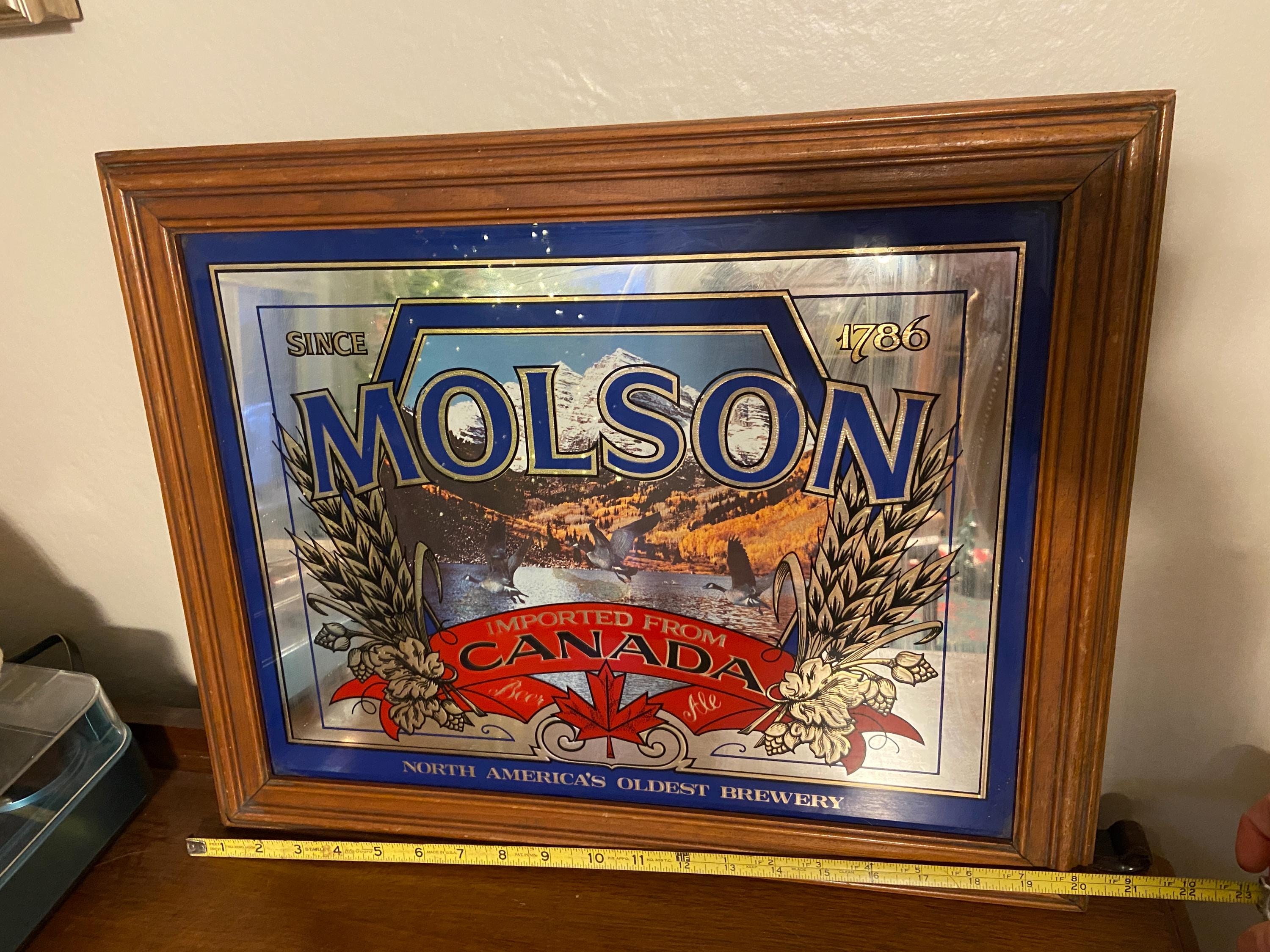 Vintage Mirror: Molson Canadian Beer Sign Mirror since 1786 North ...