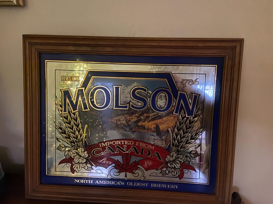 Vintage Mirror: Molson Canadian Beer Sign Mirror “since 1786 North ...