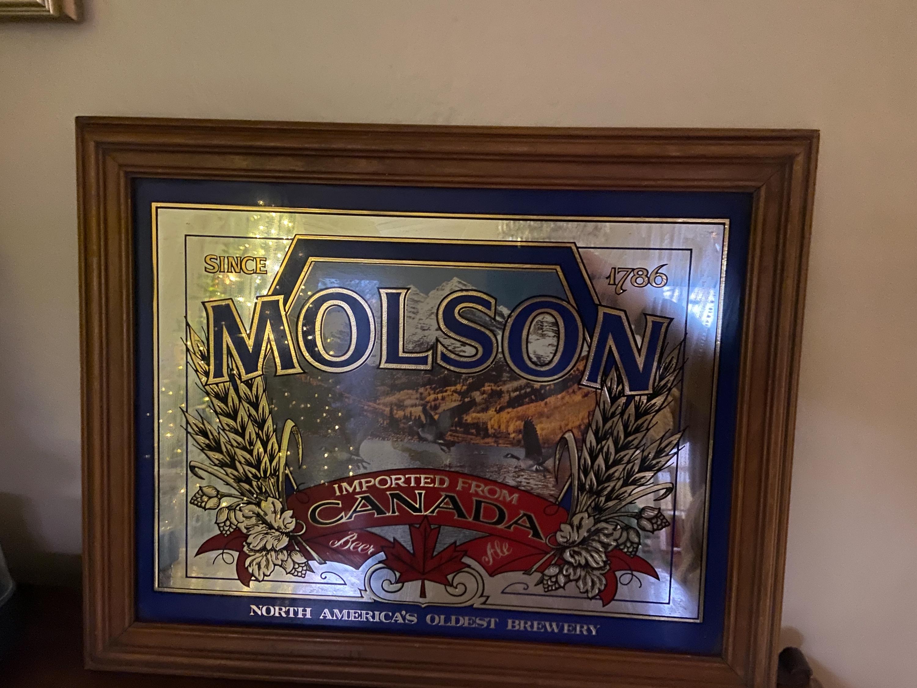 Vintage Mirror: Molson Canadian Beer Sign Mirror since 1786 North ...