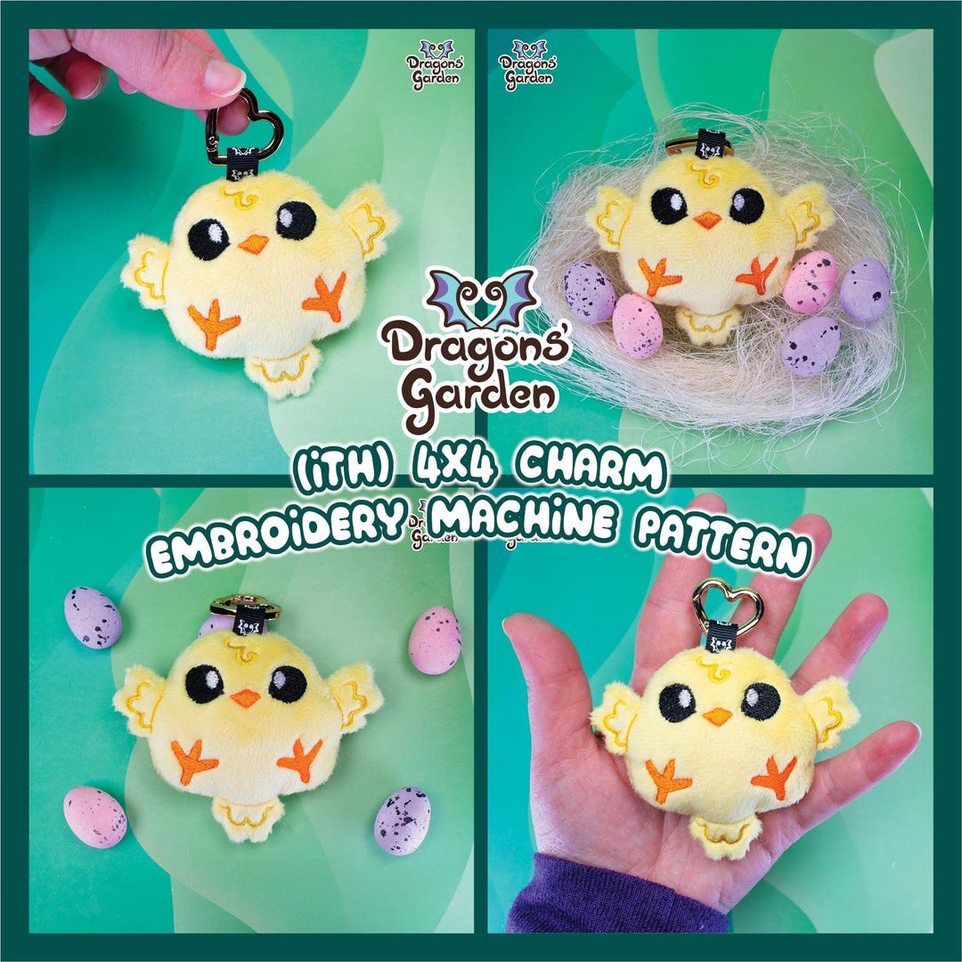 ITH Baby Chick Charm Embroidery Pattern | Adorable Chicken DIY Plush in ...