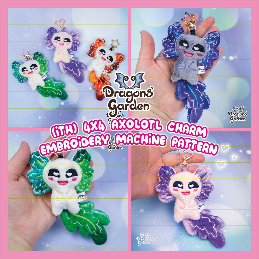 ITH Axolotl Charm Pattern | Adorable Amphibian Salamander Keychain ...