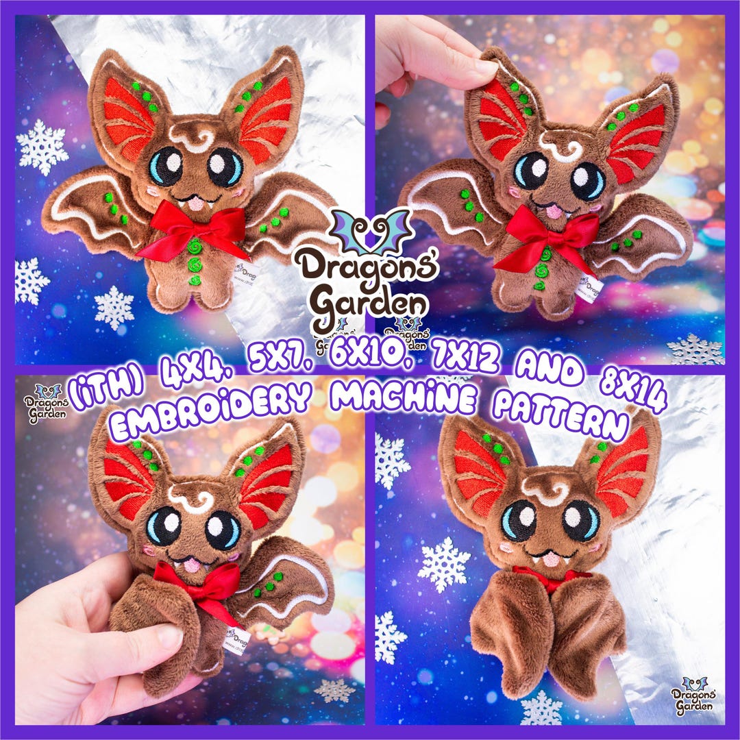 ITH Gingerbread Bat | 4x4, 5x7, 6x10, 7x12 and 8x14 in the Hoop ...