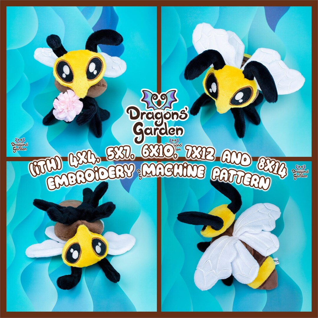 ITH Honey Bee Plush Embroidery Pattern | Baby Bee Honeybee Bumblebee ...