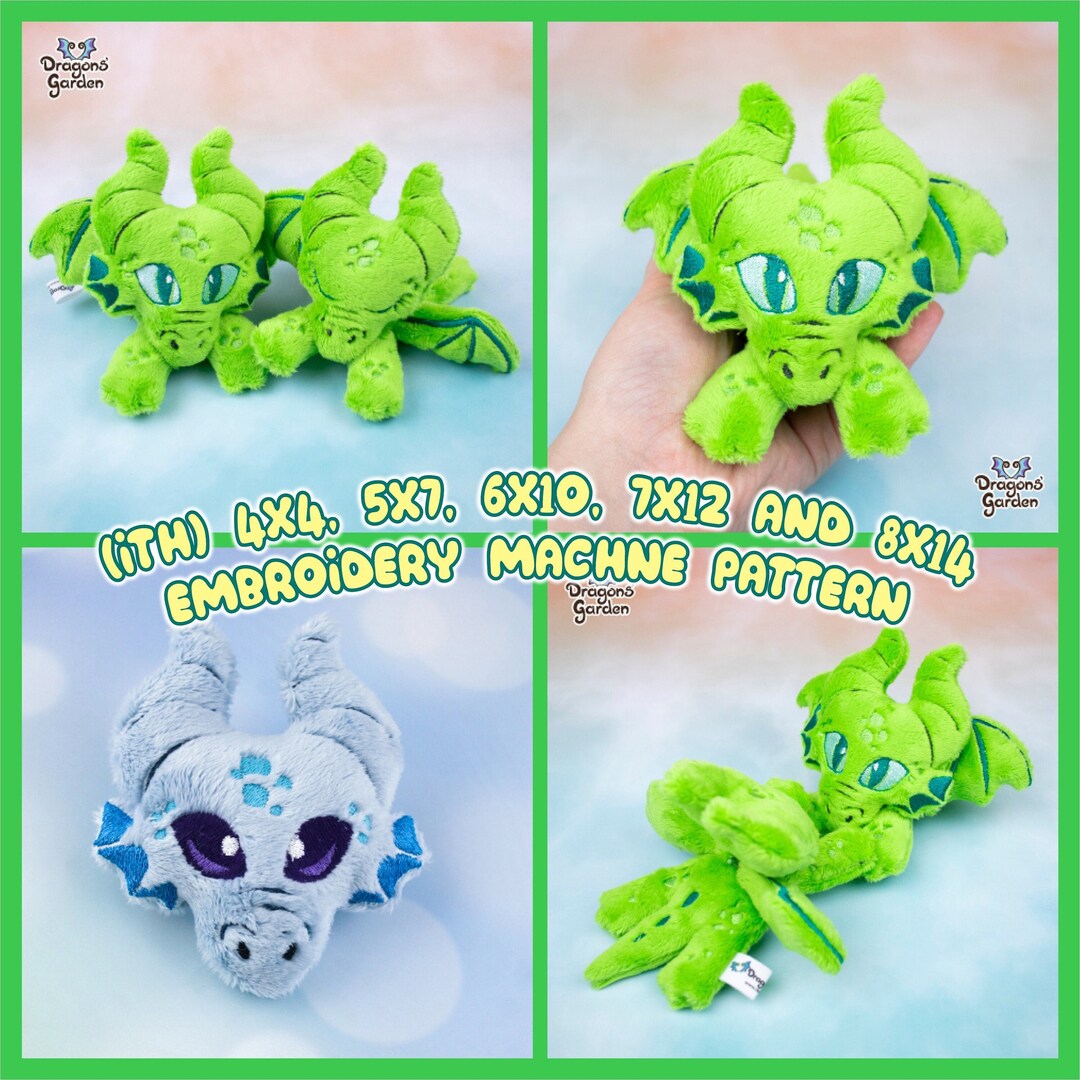 ITH Classic Dragons Plushie Patterns | Adorable Dragon Digital ...