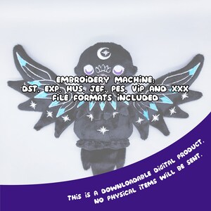 ITH Moonlight Raven Plush Embroidery Pattern | Adorable Raven Black ...