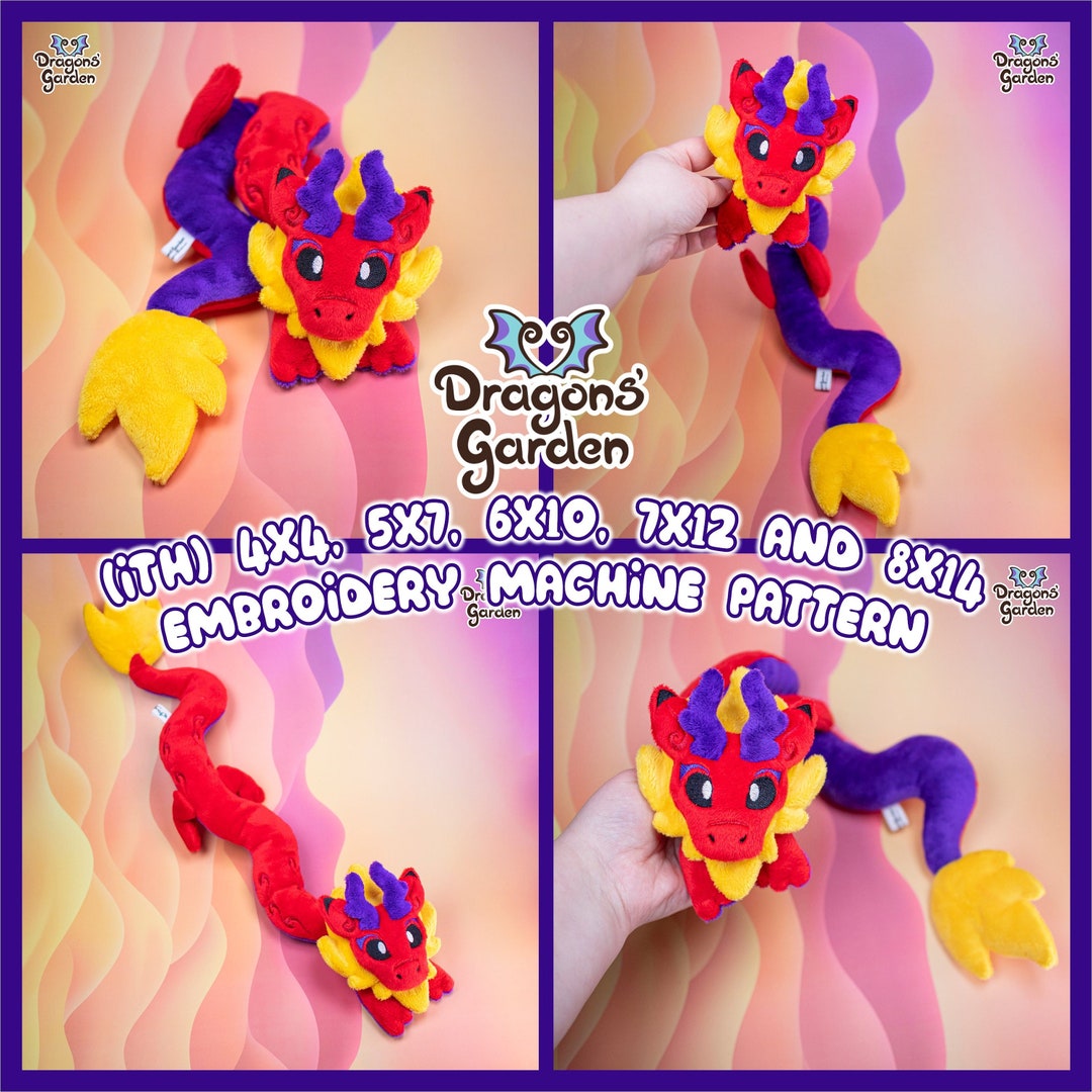 ITH Chinese Dragon Plush Embroidery Pattern | Adorable Chinese Dragon ...