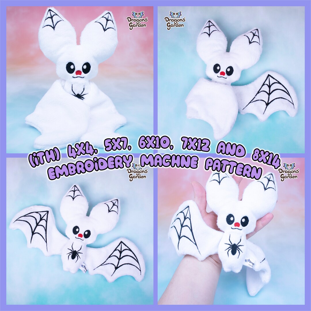ITH Spooky Spider Bat | Bat Halloween Plushie Pattern in the Hoop ...