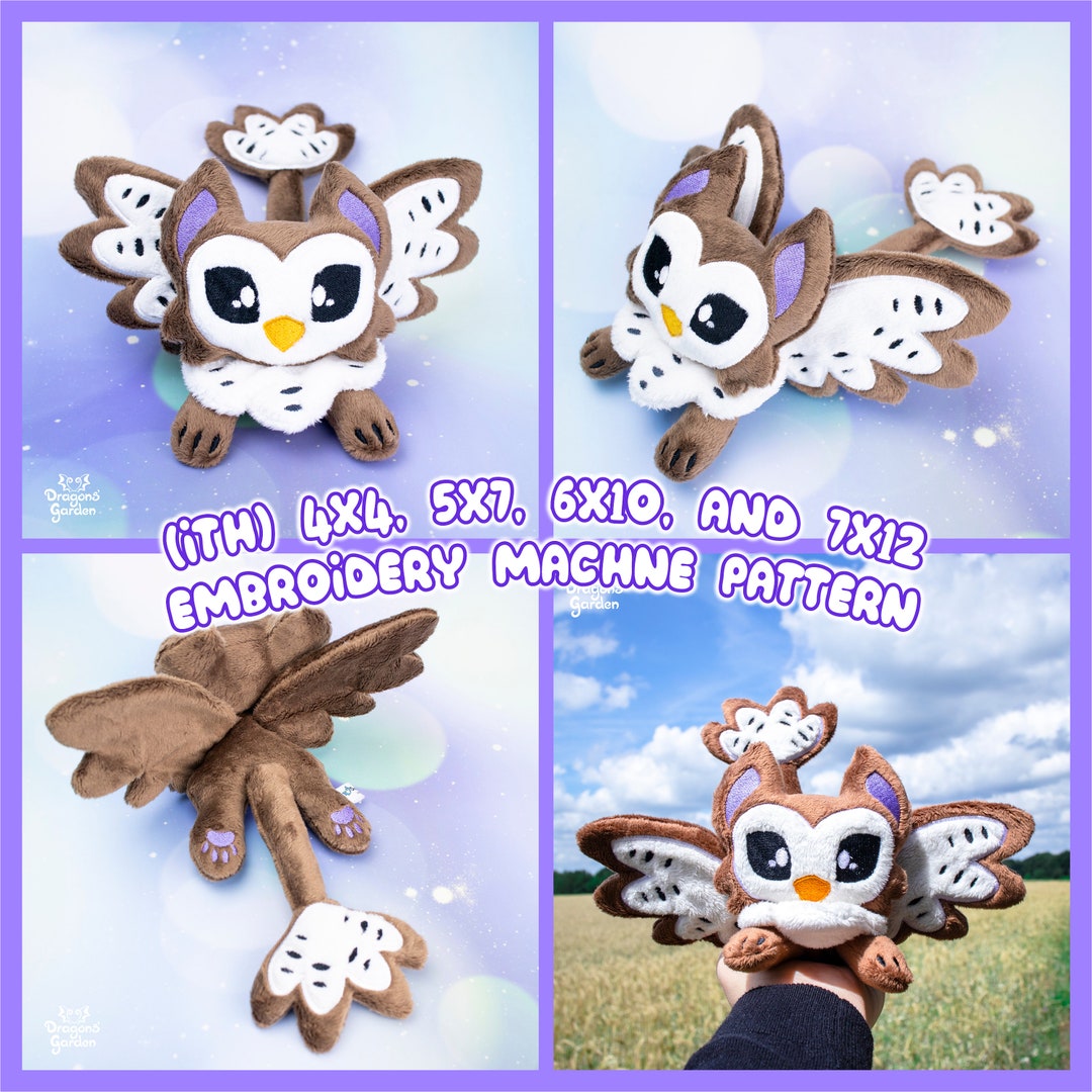 ITH Owl Griffin Plush Embroidery Pattern | Adorable Gryphon Bird Lion ...