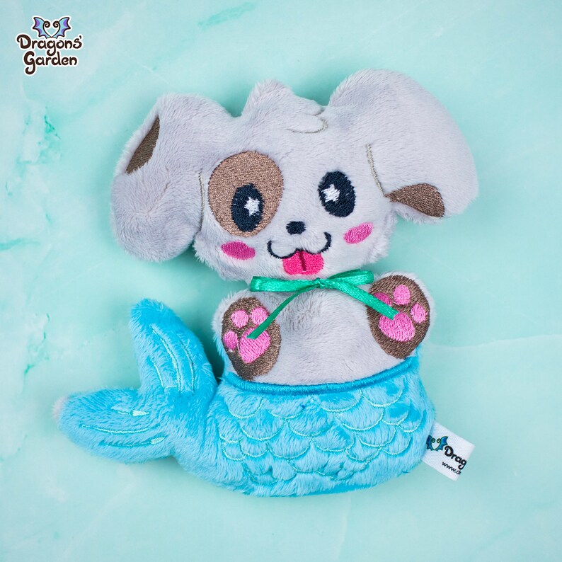 ITH Cute Mermaid Puppy | Sea Dog in the Hoop Cute Embroidery Pattern ...