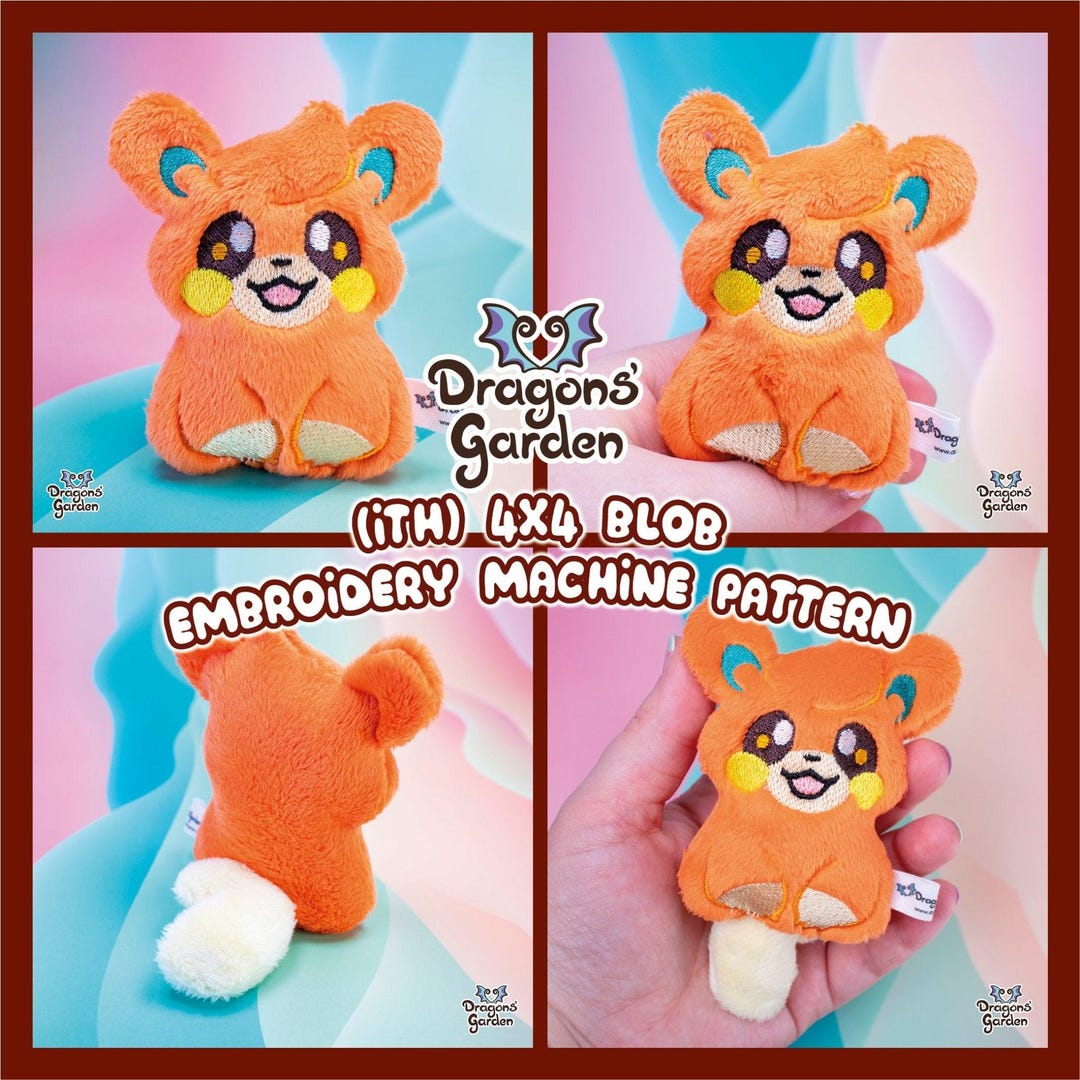 ITH Paw-me Orange Hamster Blob Pocket Monster | 4x4 in the Hoop ...