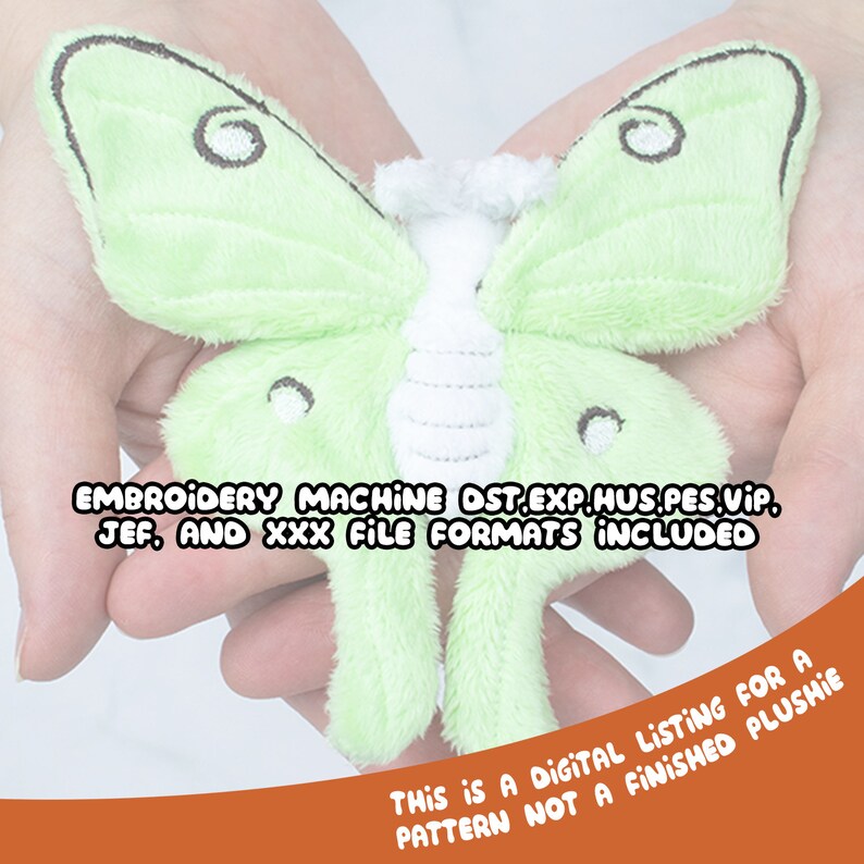 ITH Silk and Luna Moth Moths Plushie Pattern in the Hoop - Etsy