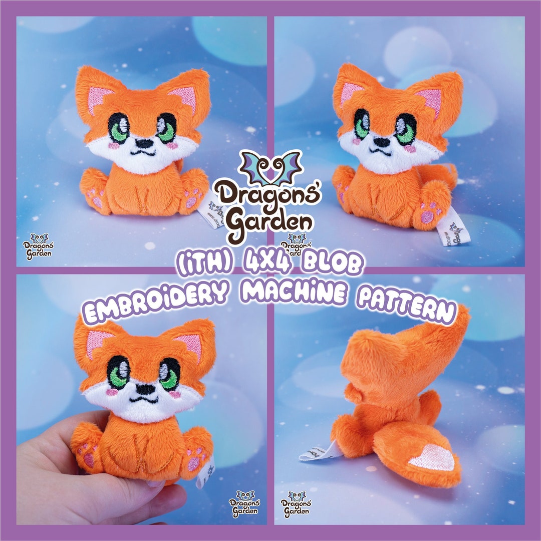 ITH Cute Fox Blob Plushie Pattern | 4x4 in the Hoop Embroidery Machine ...