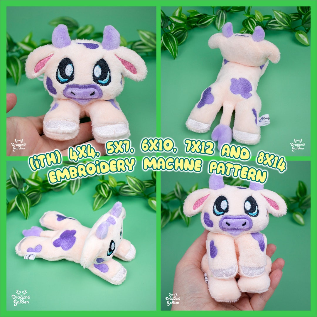 ITH Cow Plushie Embroidery Pattern | Adorable Cattle Calf Plush in the ...