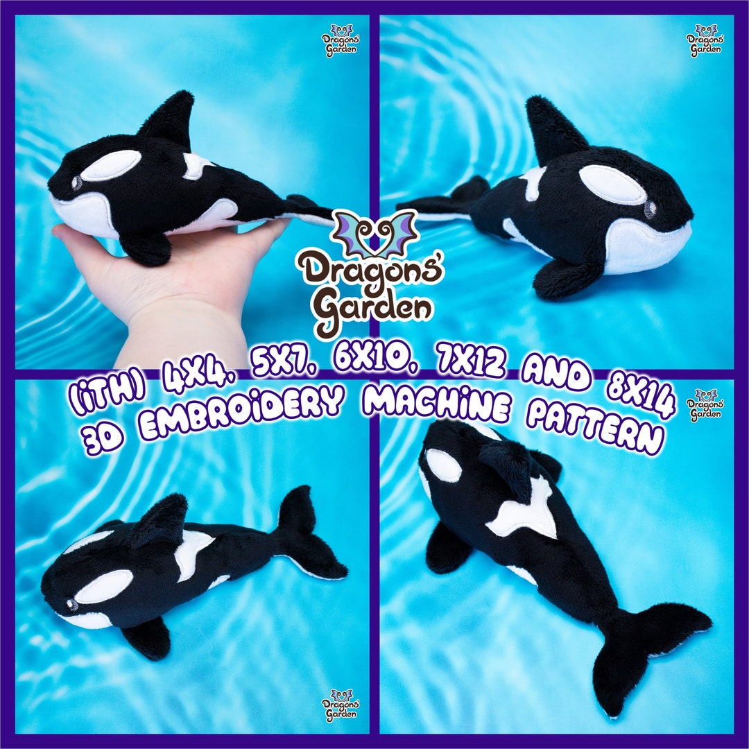 ITH 3D Orca Plush Embroidery Pattern | Adorable Killer Whale Sea Animal ...