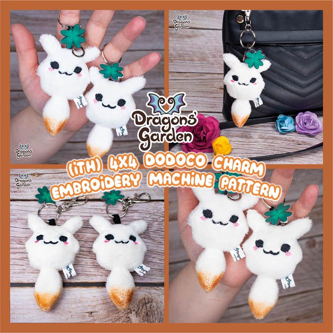Furry Rabbit Dodo Charm | 4x4 in the Hoop Embroidery Machine Pattern ...