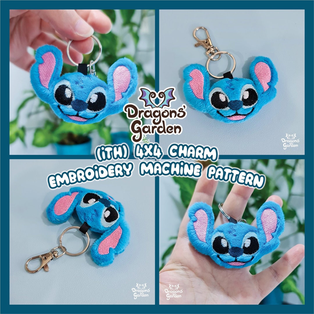 ITH Blue Alien Head Charm | 4x4 in the Hoop Embroidery Machine Pattern ...