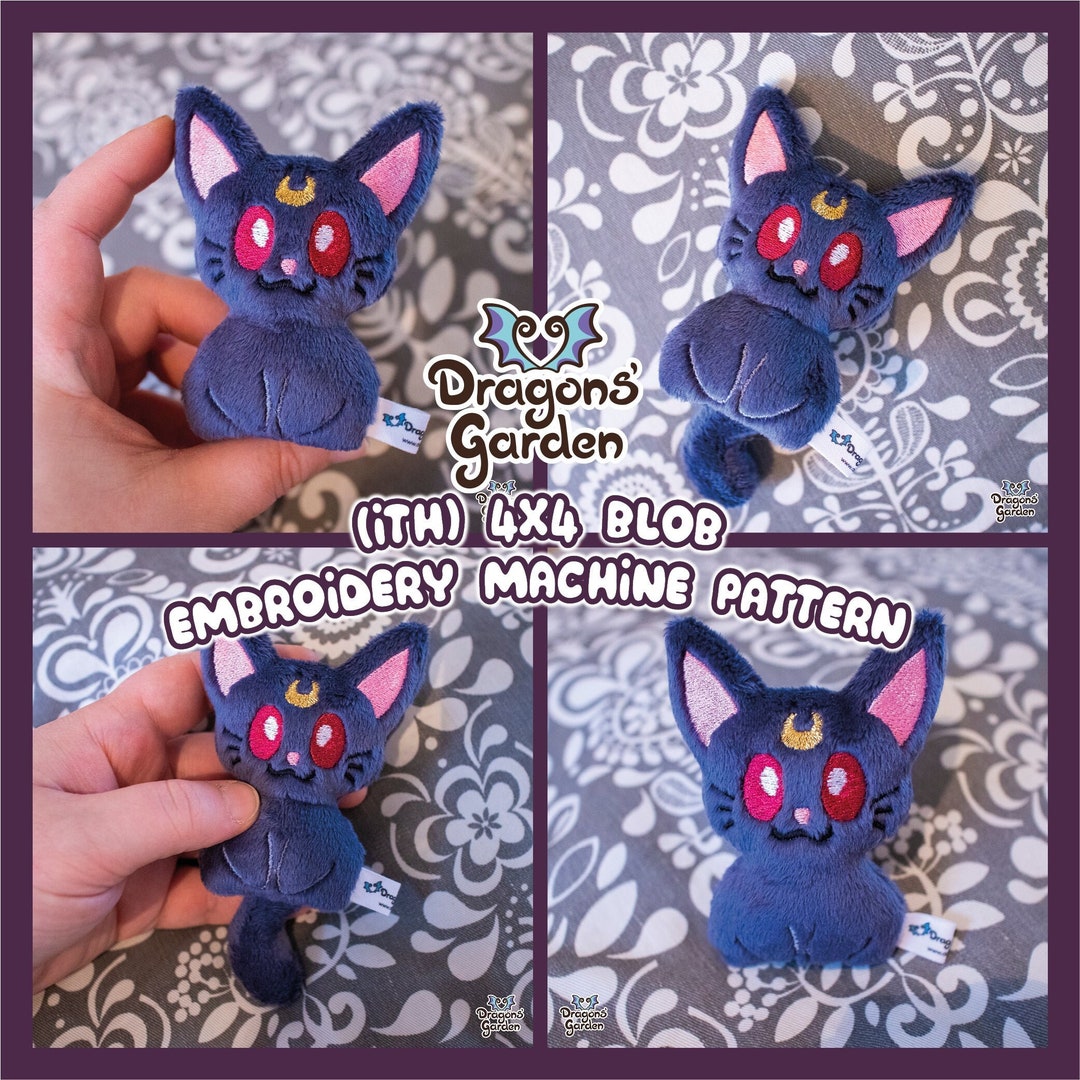 ITH Moon Kitty Blob Plushie Pattern | Sailor Luna Artemis Diana Cat in ...