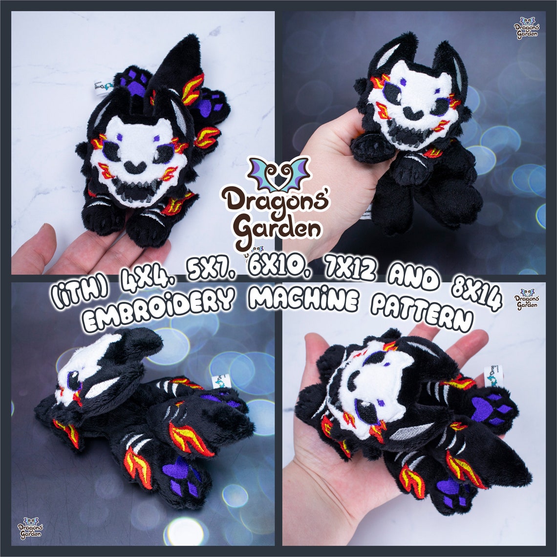 ITH Hellhound Puppy Plush Embroidery Pattern Adorable Puppy - Etsy