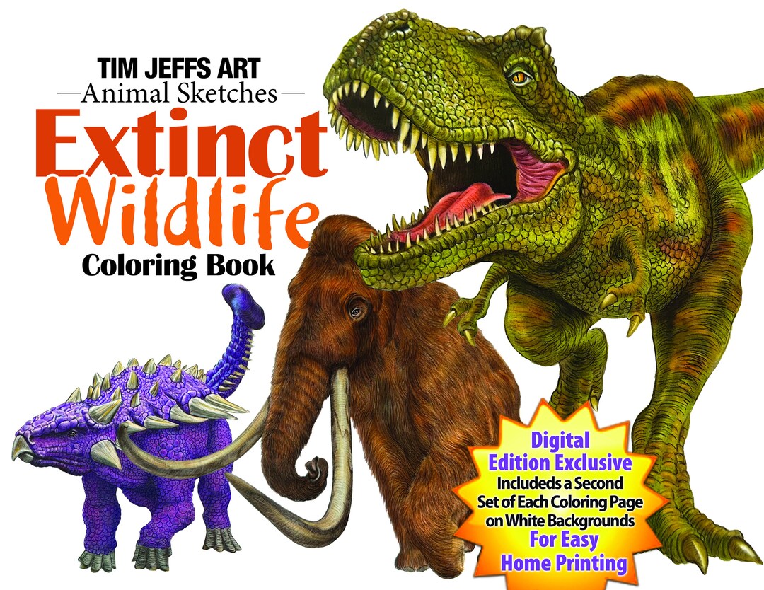 Extinct Wildlife. A Digital Download Coloring Book by Tim Jeffs - Etsy
