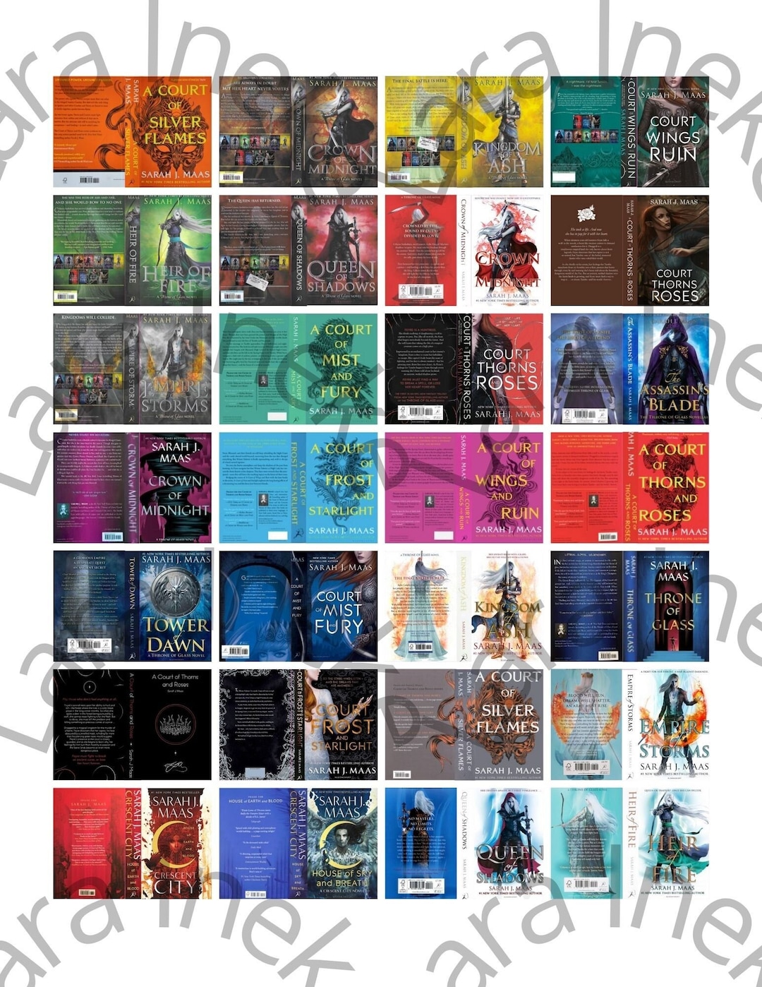 Miniature Book Covers 28 Pcs Sarah J. Maas Free Template PDF File ...