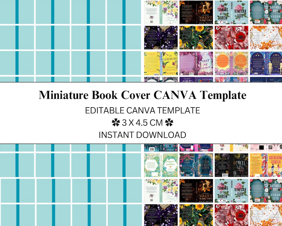 Miniature Book Cover Canva Template | Do It Yourself | Dollhouse Books ...