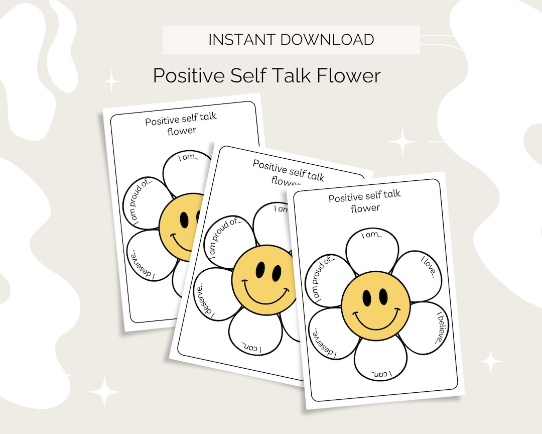 Positive Self-talk Flower: Empower Your Thoughts - Etsy