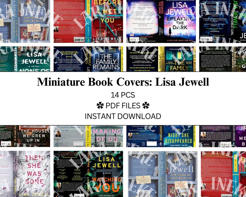 Miniature Book Covers - 14 Pcs Lisa Jewell | PDF File | Downloadable File Download | Do It ...