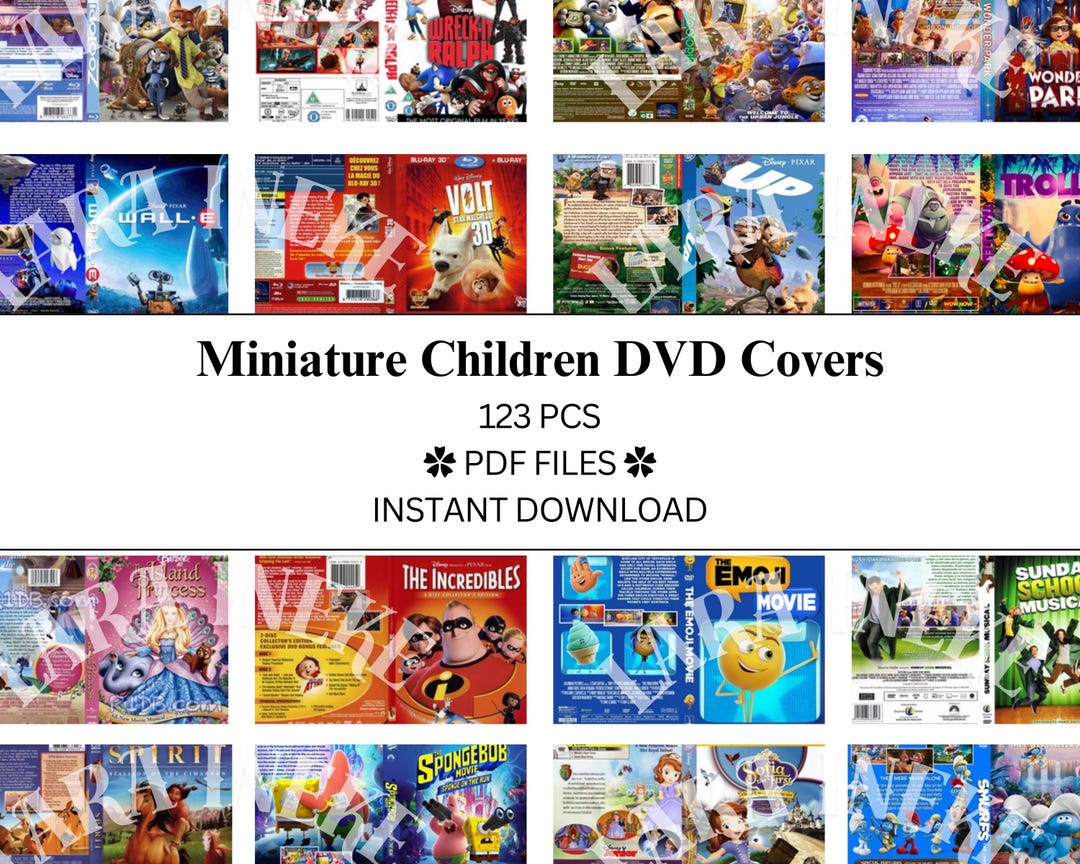 Miniature Children DVD Covers - 123 Pcs | PDF File | Downloadable File ...