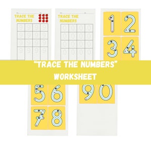Trace the Numbers Worksheets 0-9 Tracing Practice Pre-writing Line ...