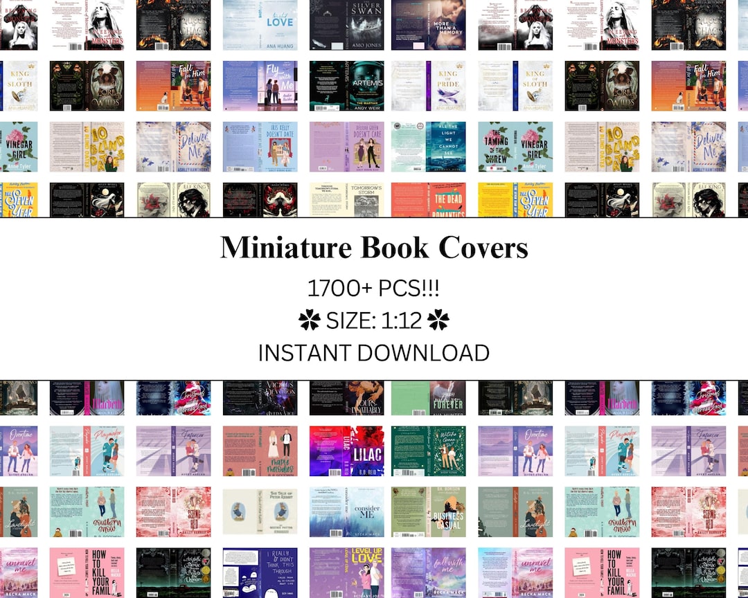 1:12 Miniature Book Covers 1700+ Pcs Huge Set - Miniature Book Covers ...