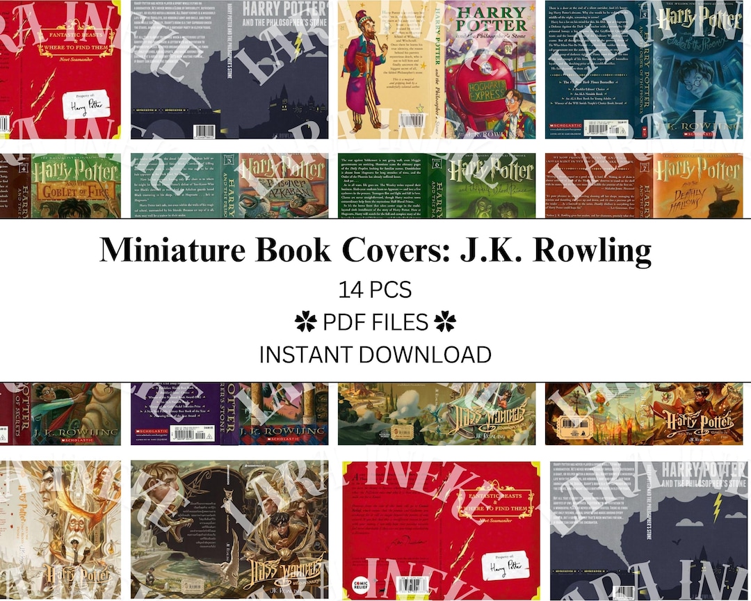 Miniature Book Covers - 14 Pcs J.K. Rowling | PDF File | Downloadable ...