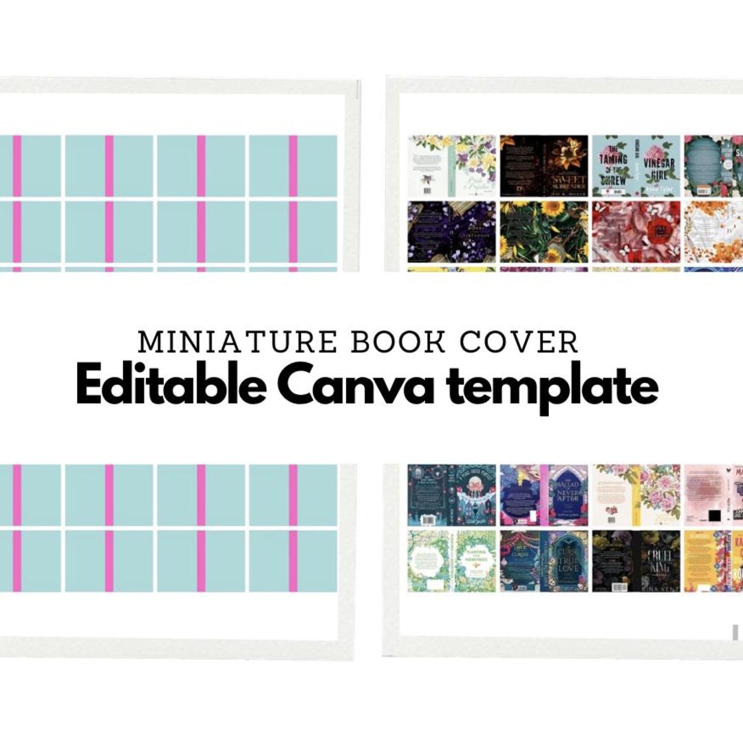 Miniature Book Cover Canva Template | Do It Yourself | Dollhouse Books ...