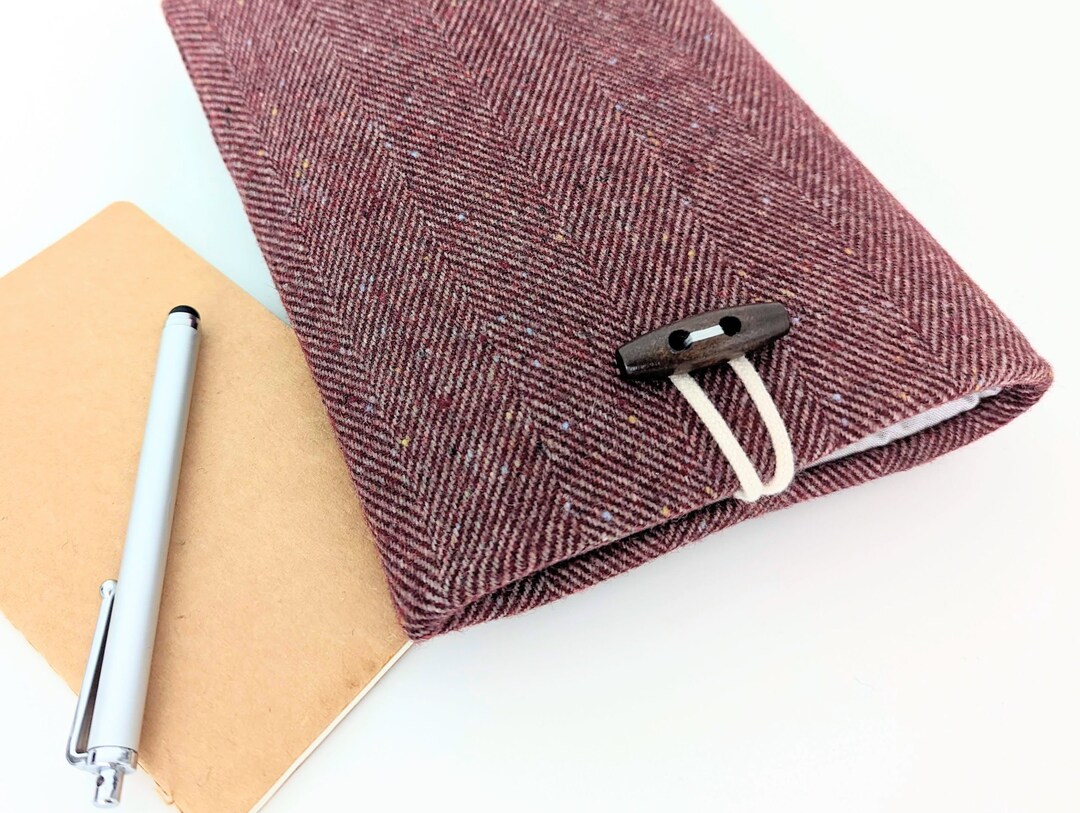 Soft Red Herringbone Wool Blend Phone Sleeve - Handmade, Custom Fit ...