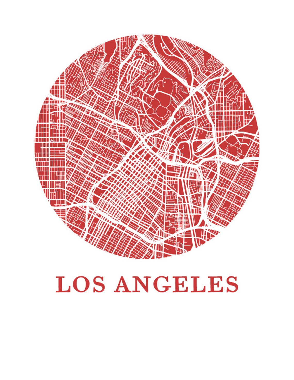 Los Angeles Map Print City Map Poster - Etsy