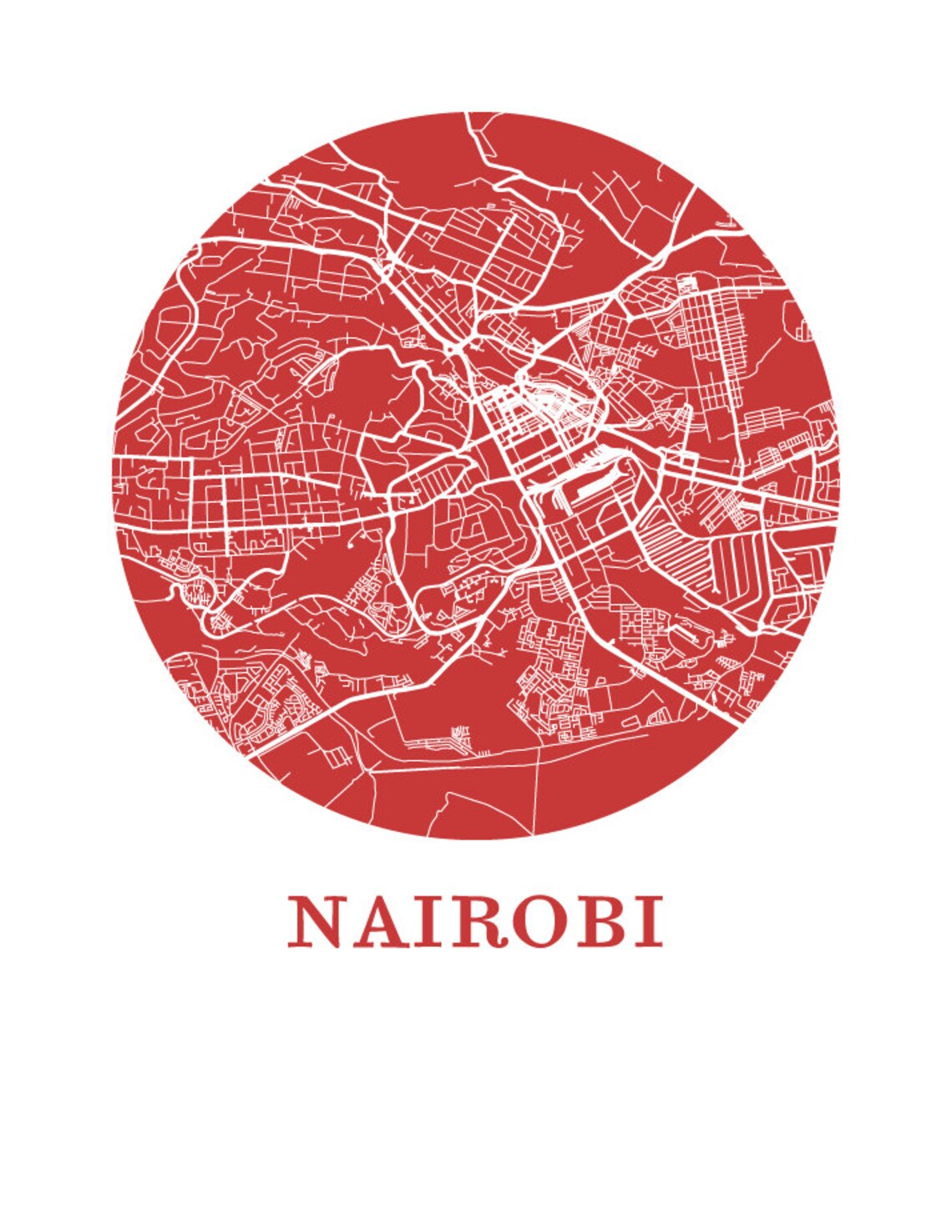 Nairobi Map Print City Map Poster - Etsy