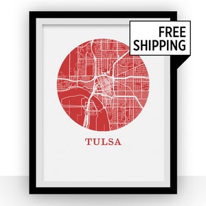 Tulsa Map Print City Map Poster - Etsy