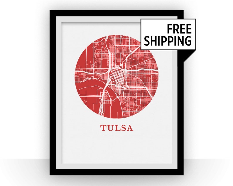 Tulsa Map Print City Map Poster - Etsy