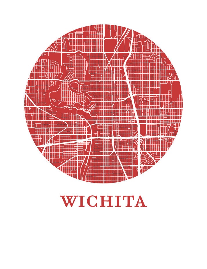 Wichita Map Print City Map Poster - Etsy