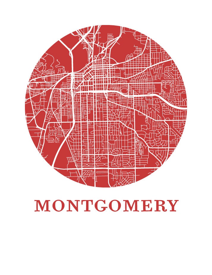Montgomery Map Print City Map Poster - Etsy