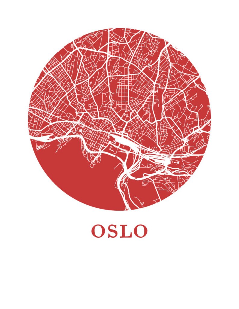 Oslo Map Print City Map Poster - Etsy