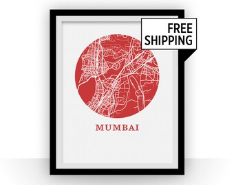 Buy Mumbai Map Print Full Color Map Poster Online in India - Etsy