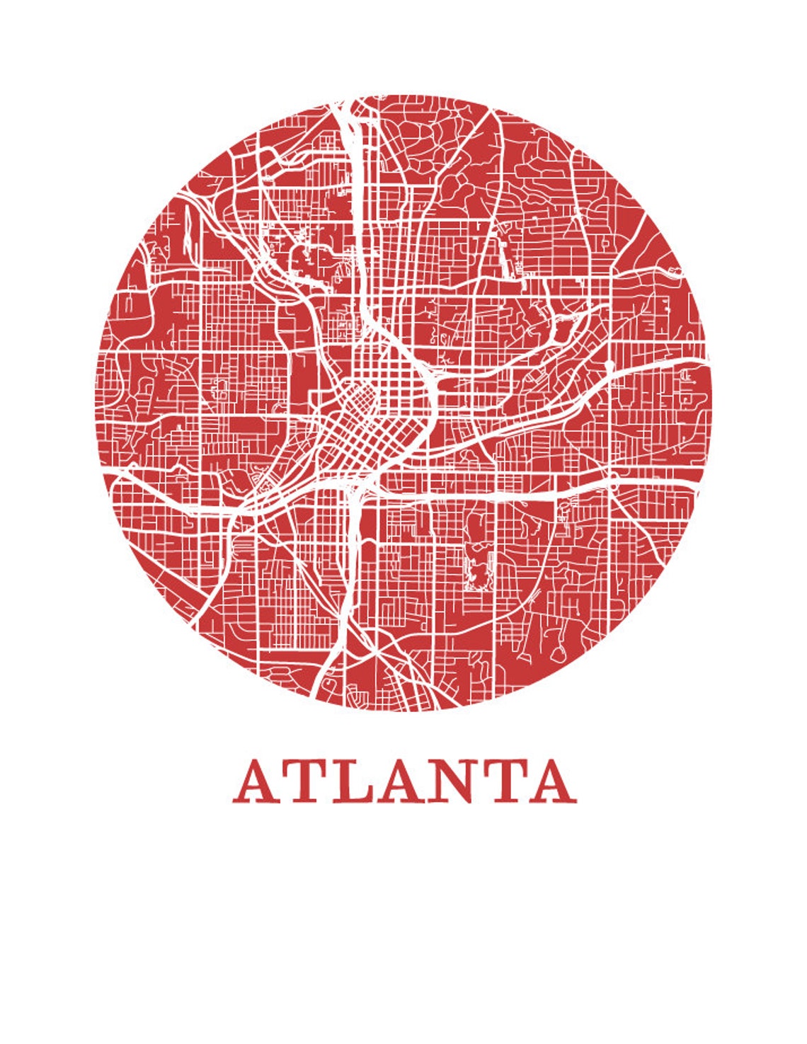 Atlanta Map Print City Map Poster - Etsy