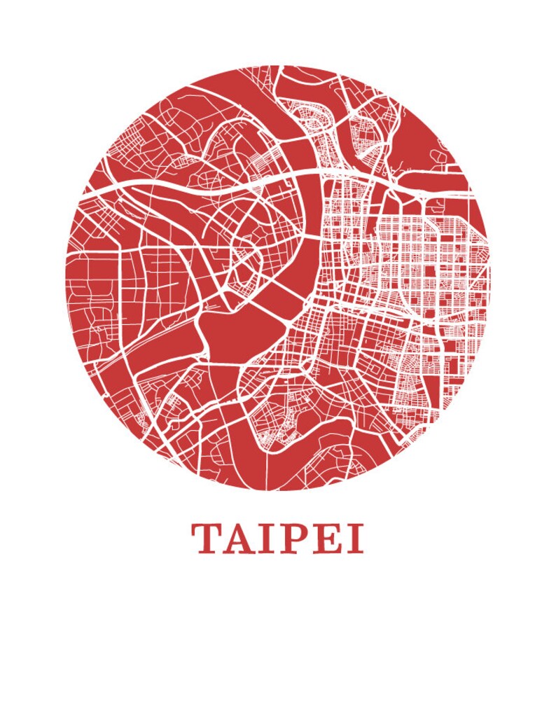 Taipei Map Print City Map Poster - Etsy