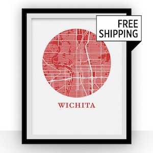 Wichita Map Print City Map Poster - Etsy
