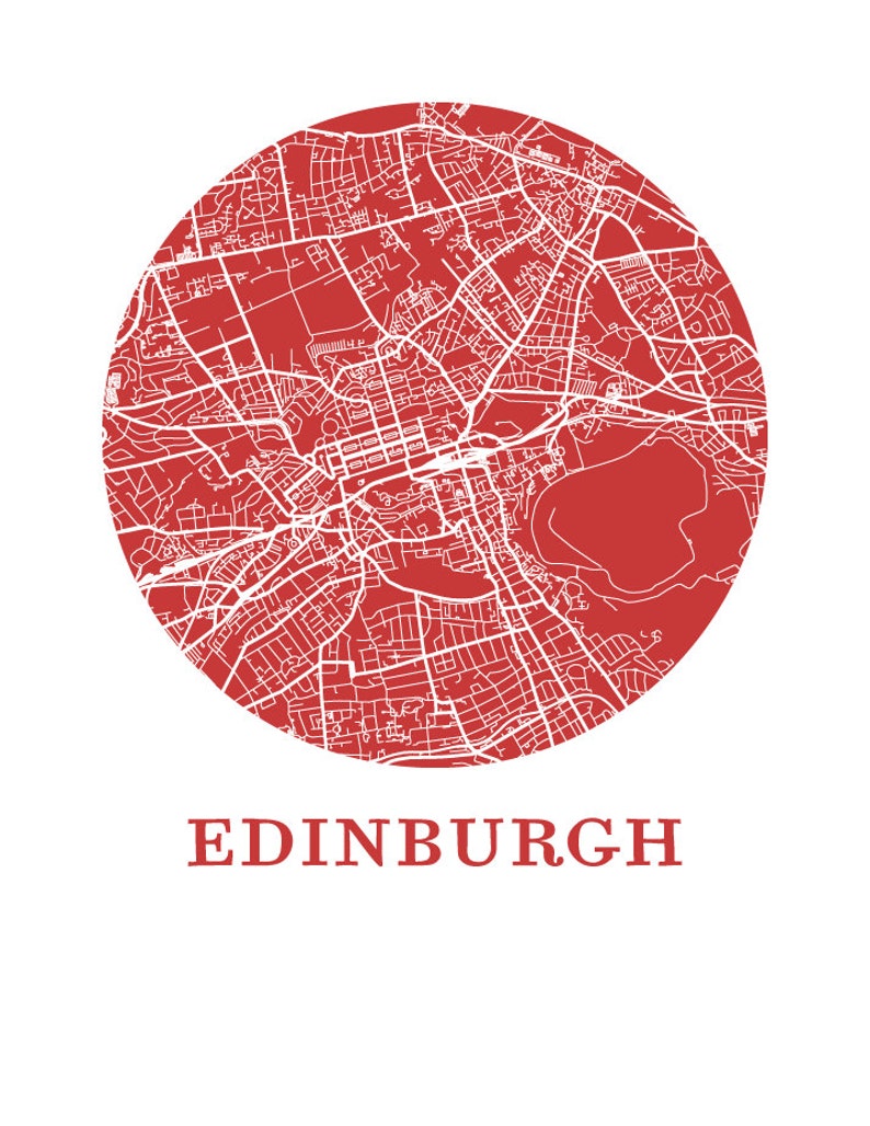 Edinburgh Map Print City Map Poster - Etsy