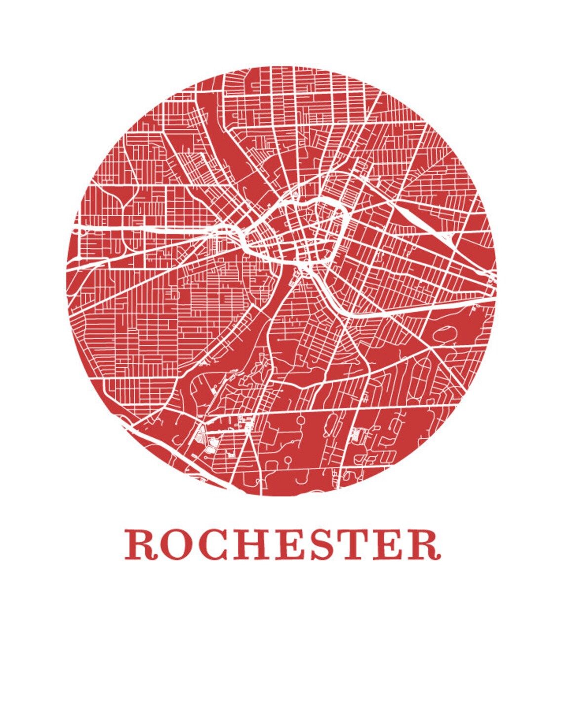 Rochester Map Print City Map Poster - Etsy