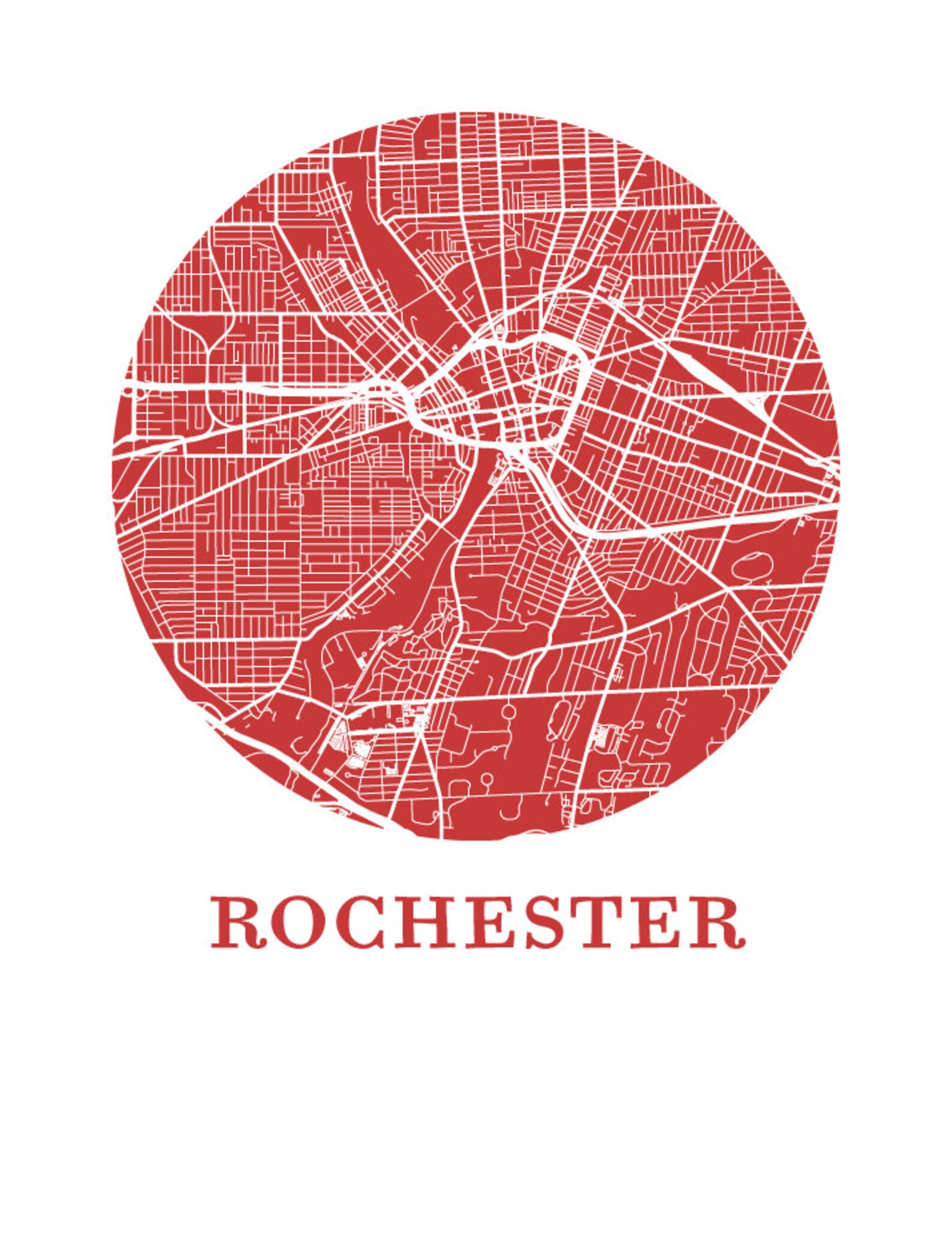 Rochester Map Print City Map Poster - Etsy